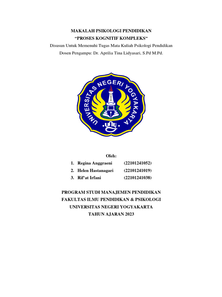 Kelompok 10 - Makalah Proses Kognitif Kompleksi | PDF | Karier ... Kelompok 10 - Makalah Proses Kognitif Kompleksi | PDF | Karier ...