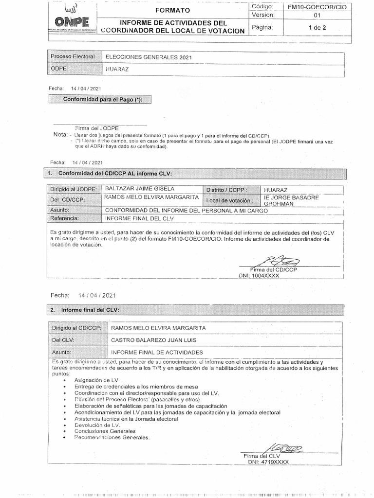 FM10 Modelo de Llenado | PDF