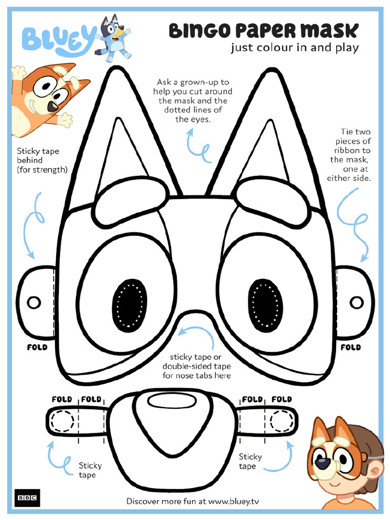 Bluey Paper Mask Template | PDF