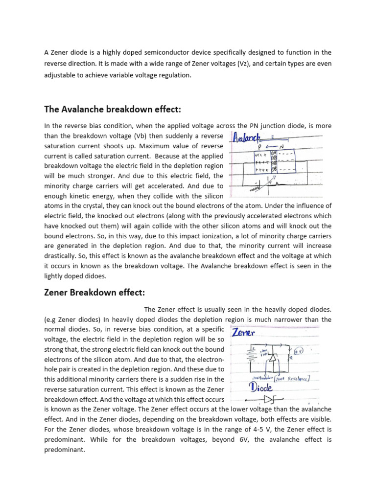 Avalench and Zenier Breakdown | PDF | Diode | Electrical Breakdown