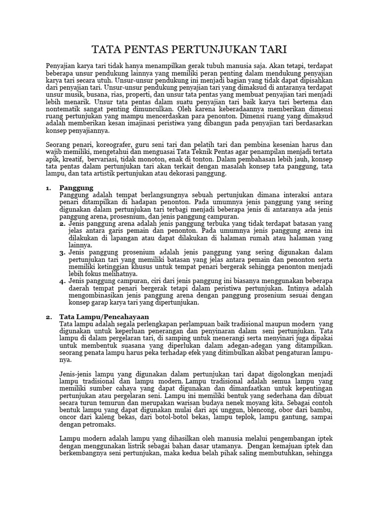 Tata Pentas | PDF | Karier & Perkembangan