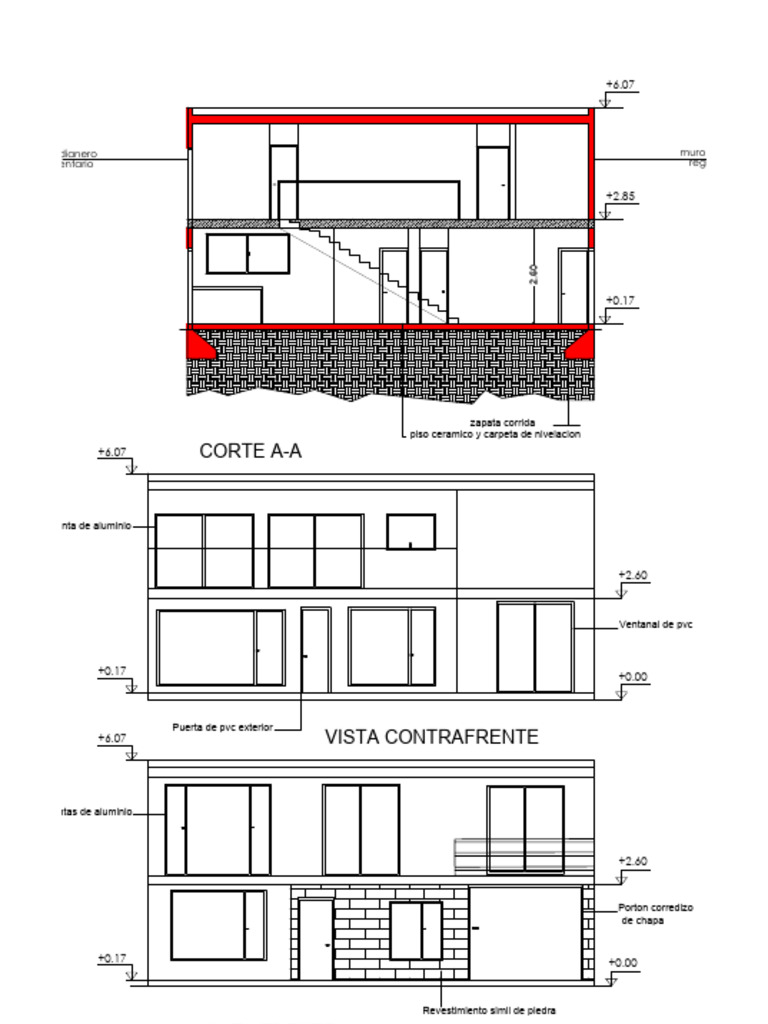 TP Proyecto Duplex-Presentación1.pdf Corte y Fachadas | PDF