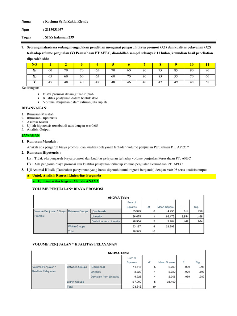Latihan 3 SPSS 239 | PDF