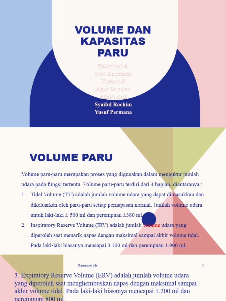 Volume dan kapasitas paru | PDF