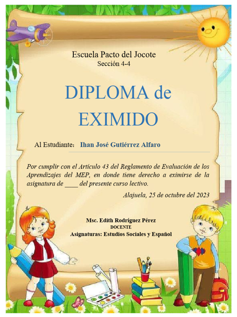 diplomas para eximidos | PDF