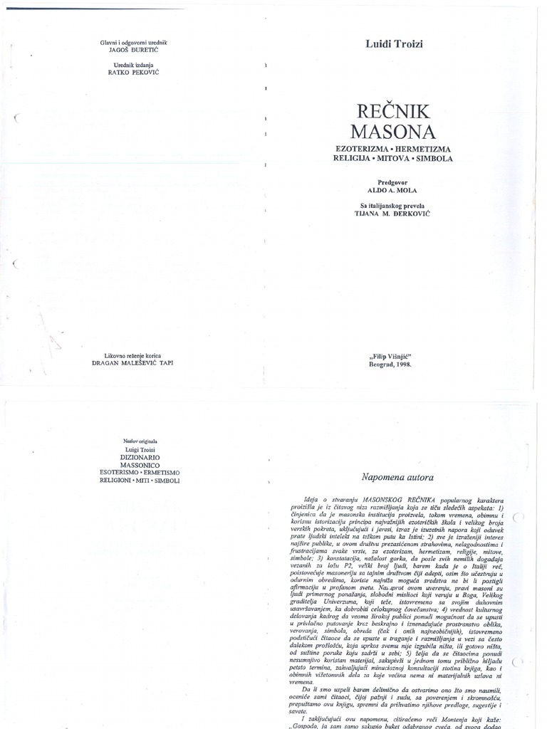 Luidji Troizi - Recnik Masona (1998) | PDF