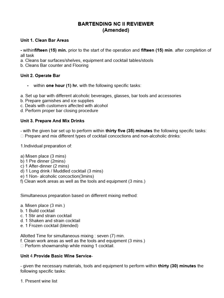 Bar Reviewer Amended 2 | PDF | Whisky | Drink