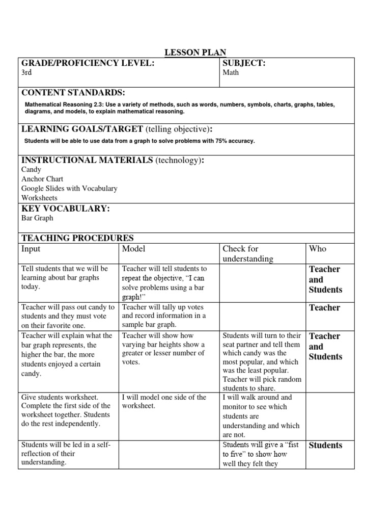 Pop Lesson Plan 1 | PDF | Teachers | Lesson Plan