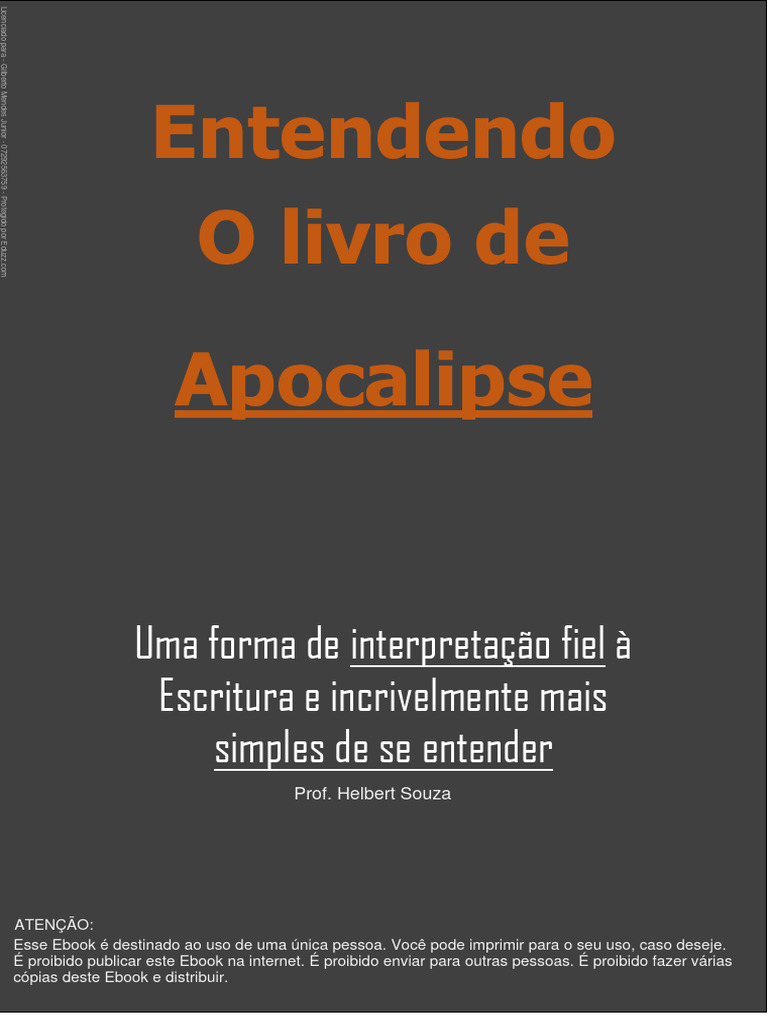 Ebook Entendendo o Apocalipse Prof Helbert Souza | PDF | Livro do Apocalipse | Jesus