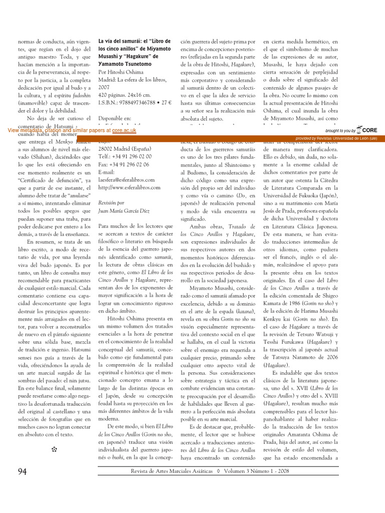 La Via Del Samurai El Libro de Los Cinco | PDF | Bushido | Samurai