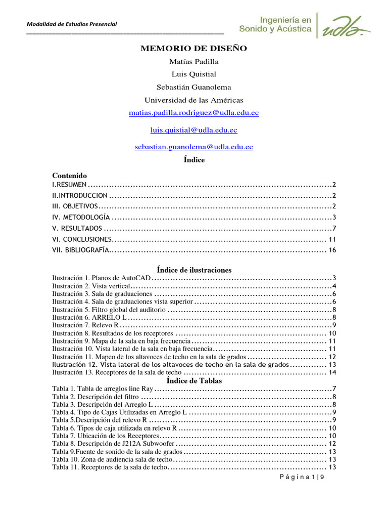 Memoria de Diseno Informe Final | PDF