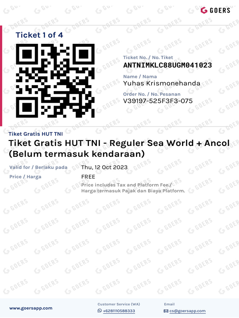 Tiket Gratis HUT TNI di Ancol | PDF