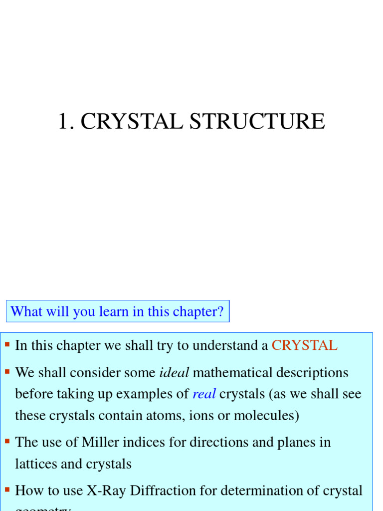 1.crystal Structure | PDF | Crystal Structure | Crystal