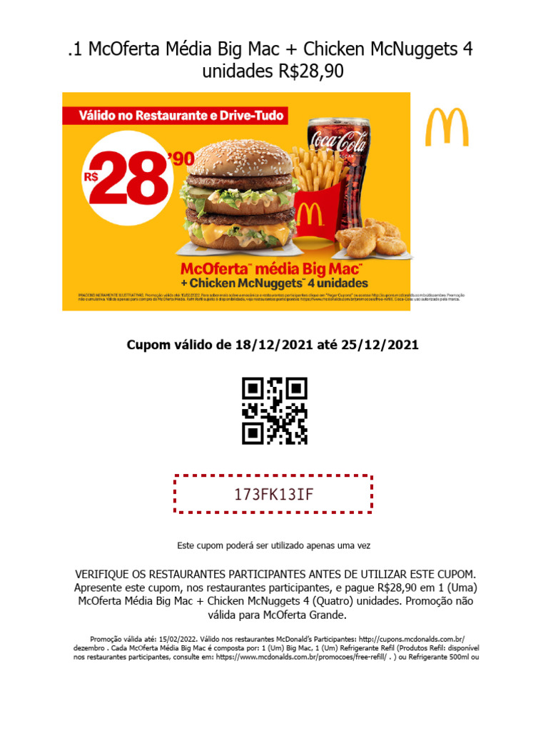 Cupom Mcdonalds | PDF
