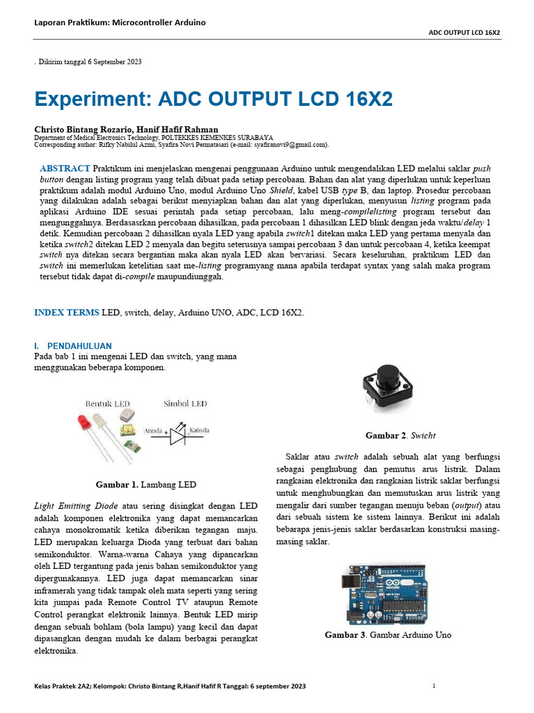 2a2 - Kelompok 6 - Adc Output LCD 16X2 | PDF | Komputer