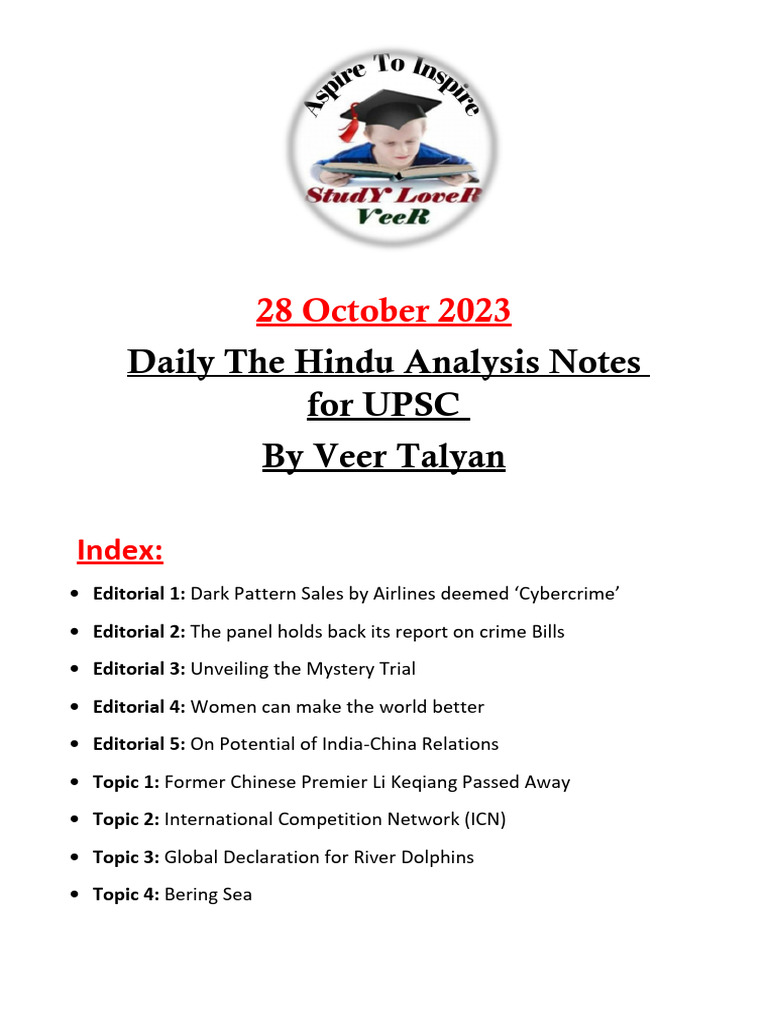 English 28 October 2023 - The Hindu and Nano Magazine by VeeR | PDF