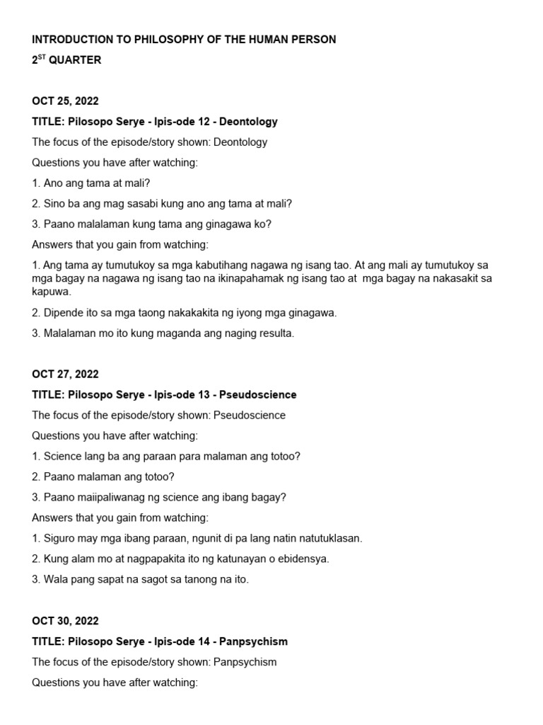 Philo Episodes | PDF