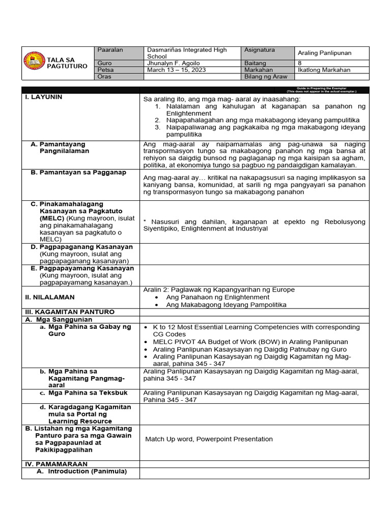 Agoilo - Le-Ang-Panahon-Ng-Enlightenment | PDF