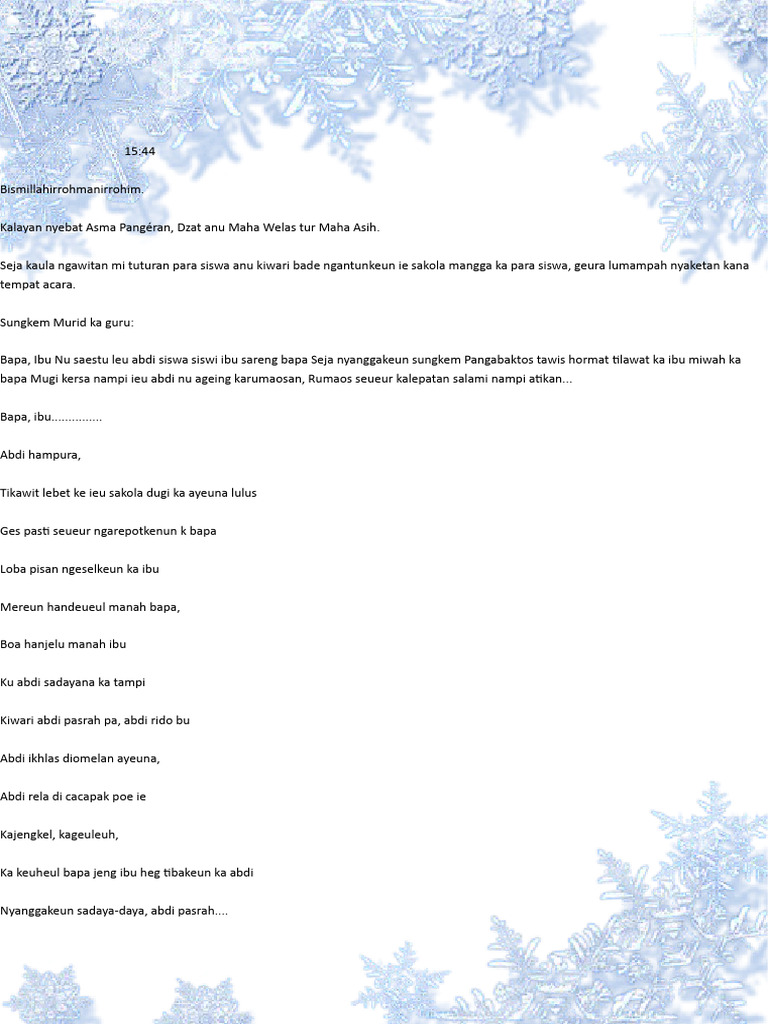 Sungkem Perpisahan SD | PDF