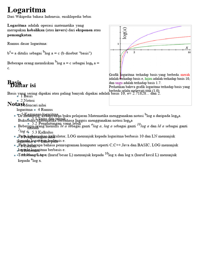PDF Logaritma | PDF