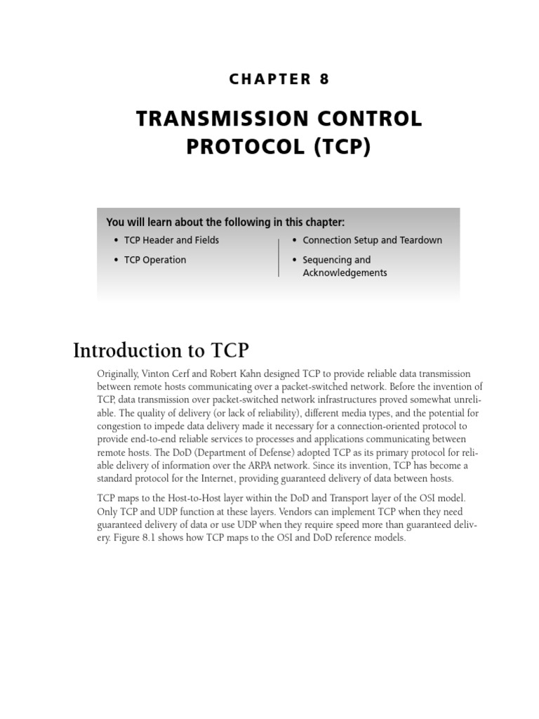 TCP Header | PDF | Transmission Control Protocol | Port (Computer Networking)