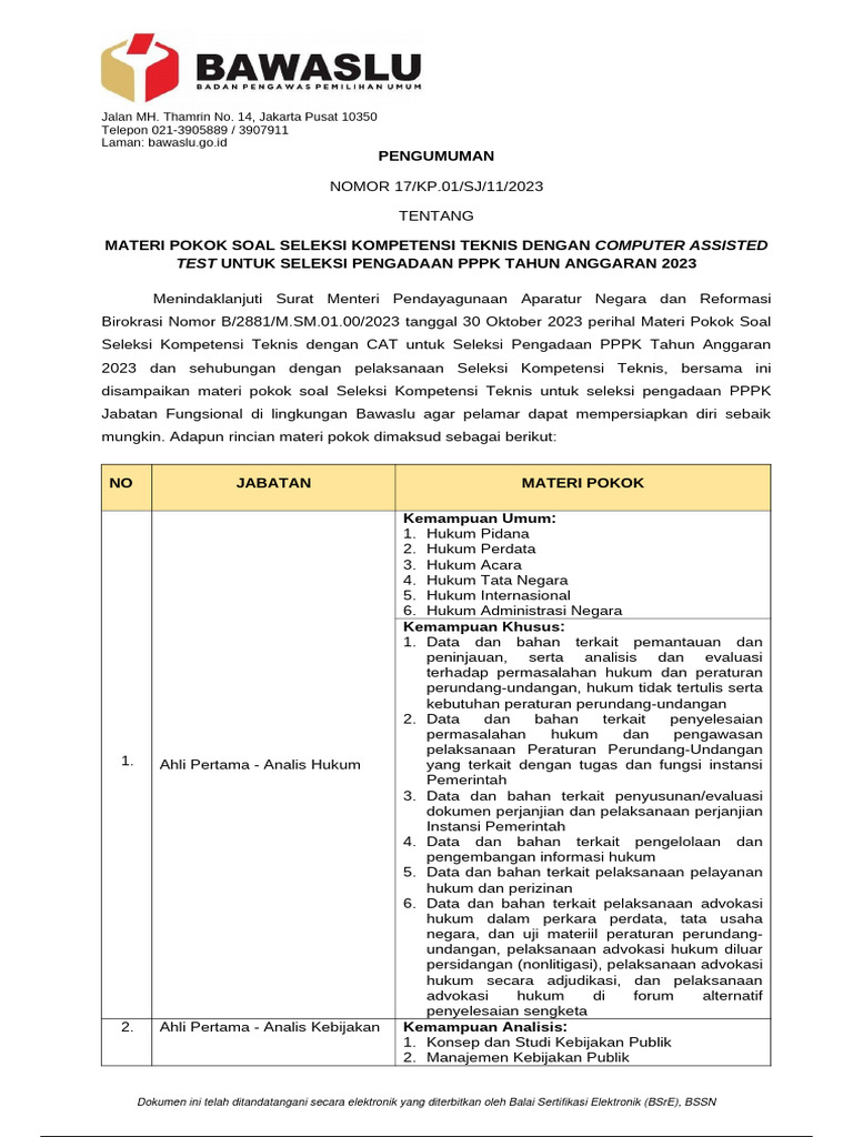 17 - Materi Pokok SKT | PDF