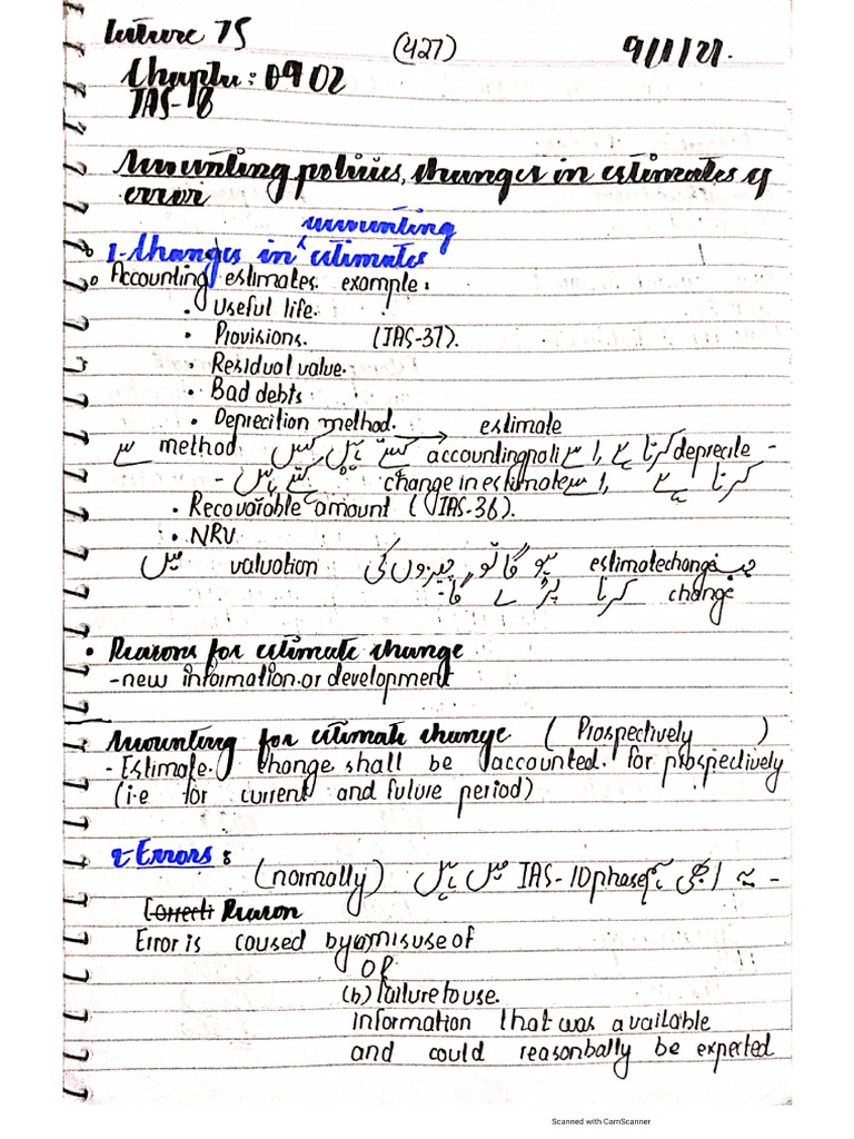 IAS 8 Summary Notes | PDF