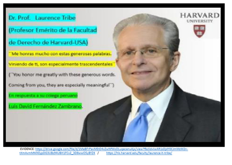 Professor Emeritus of Harvard Law School (Laurence Tribe) On Luis David ...