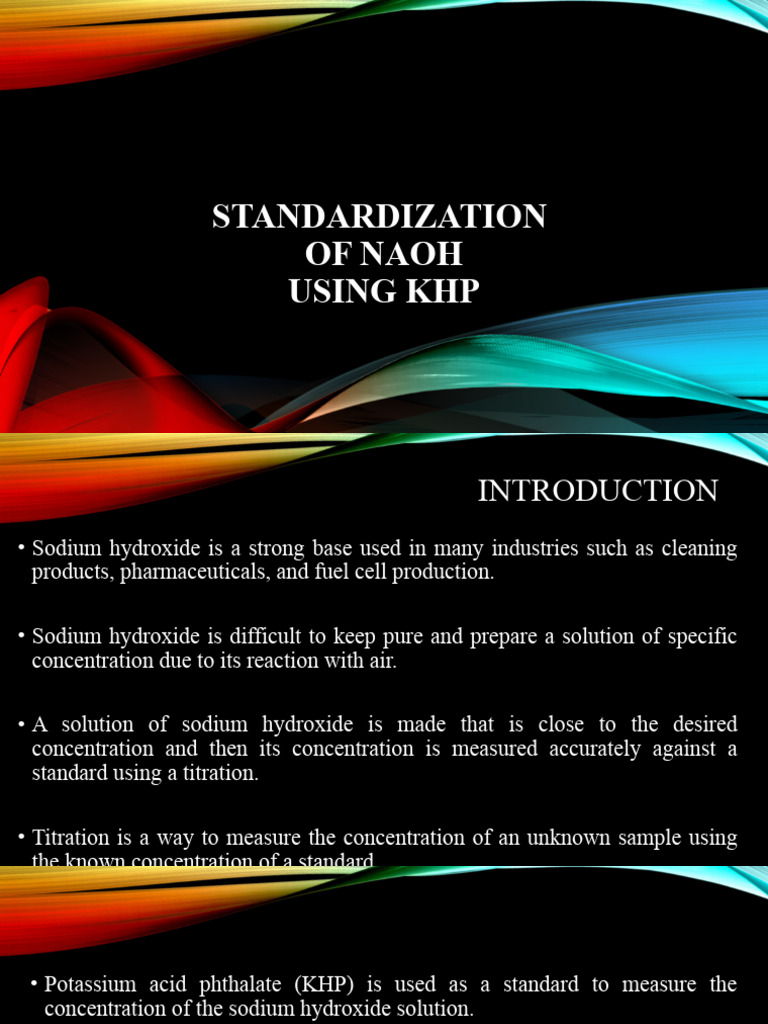 Lab Activity 17. Standardization of NaOH Using KHP | PDF