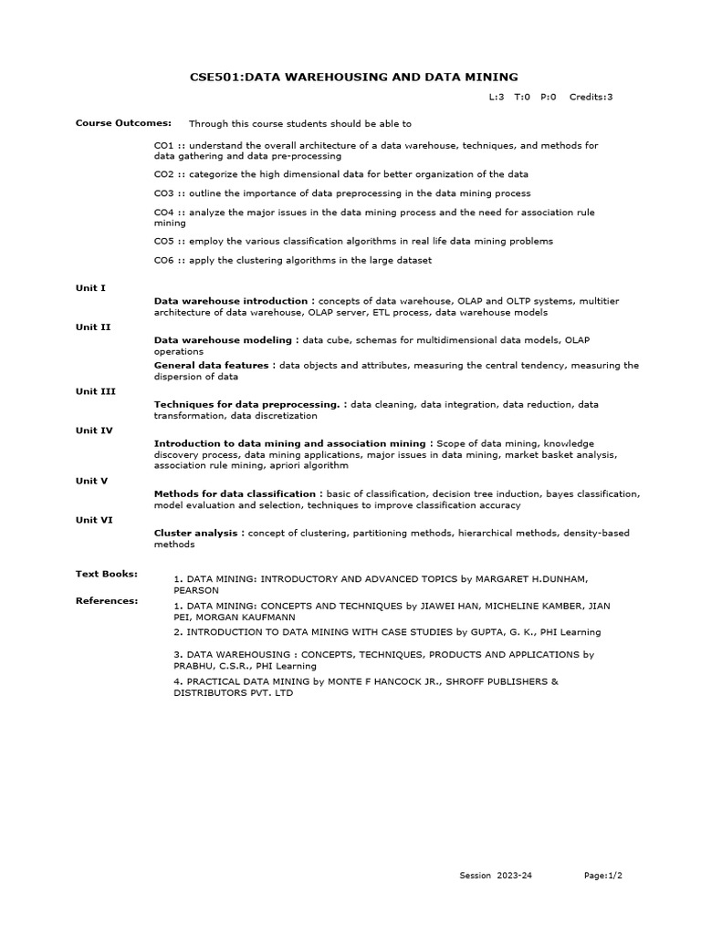 Data Mining | PDF | Data Warehouse | Data Mining