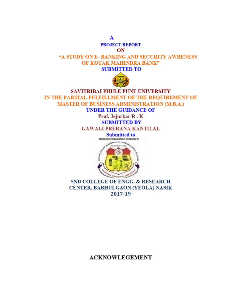 Online Banking Project Final | PDF | Debit Card | Banks & Banking