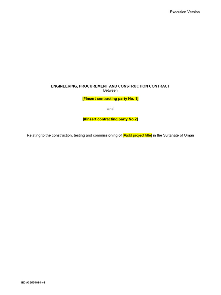 EPC Contract Template for Solar Projects - 230608-Final - نسخ | PDF ...