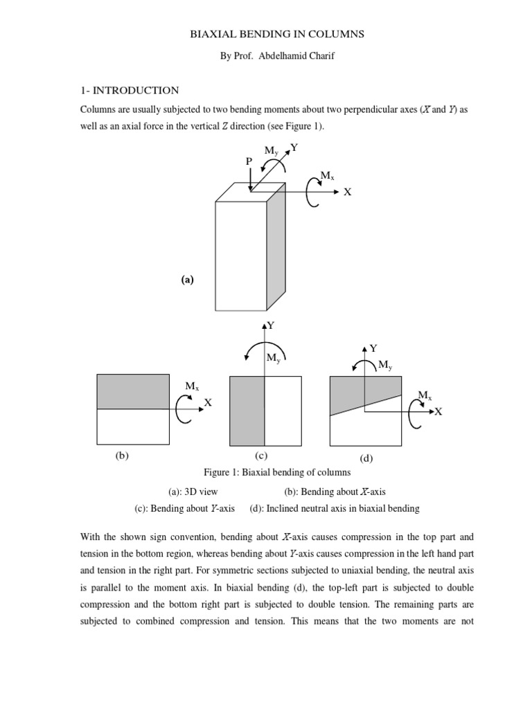 Biaxial Bending in Columns | Bending | Cartesian Coordinate System