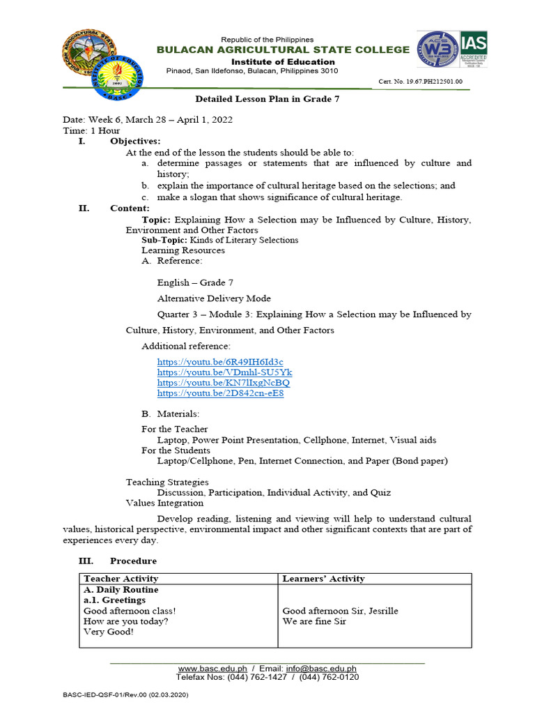 Pabia-Jesrille-I.-Detailed-lesson-plan-quarter-3-module-3 Reading Selection | PDF | Novels ...