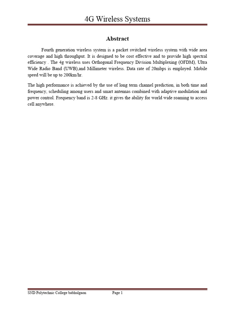 Ict Report | Download Free PDF | 4 G | Orthogonal Frequency Division ...