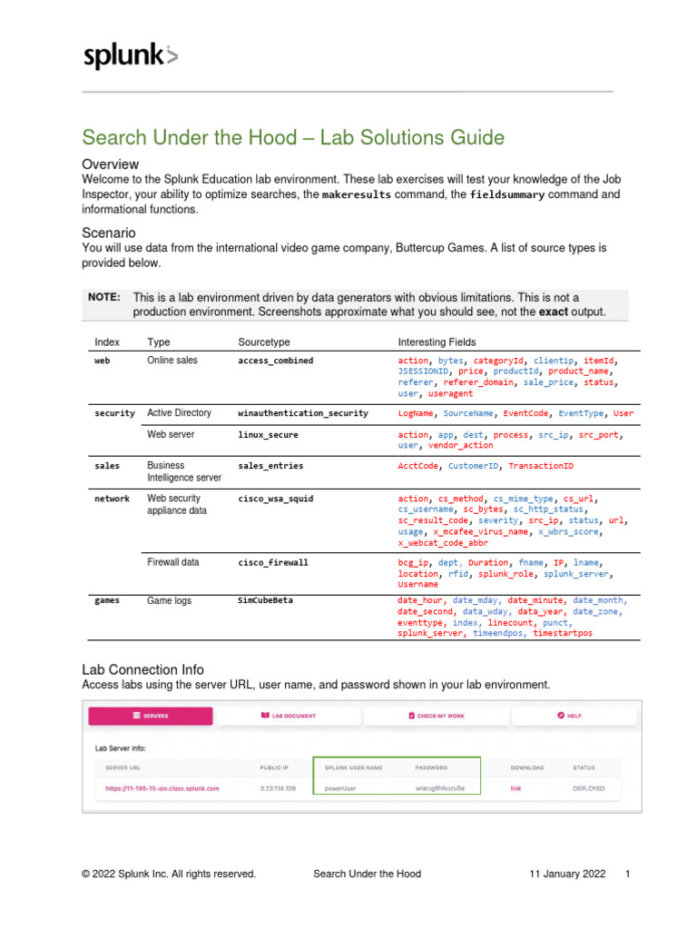 Splunk Lab - Search Under The Hood | PDF | World Wide Web | Internet & Web