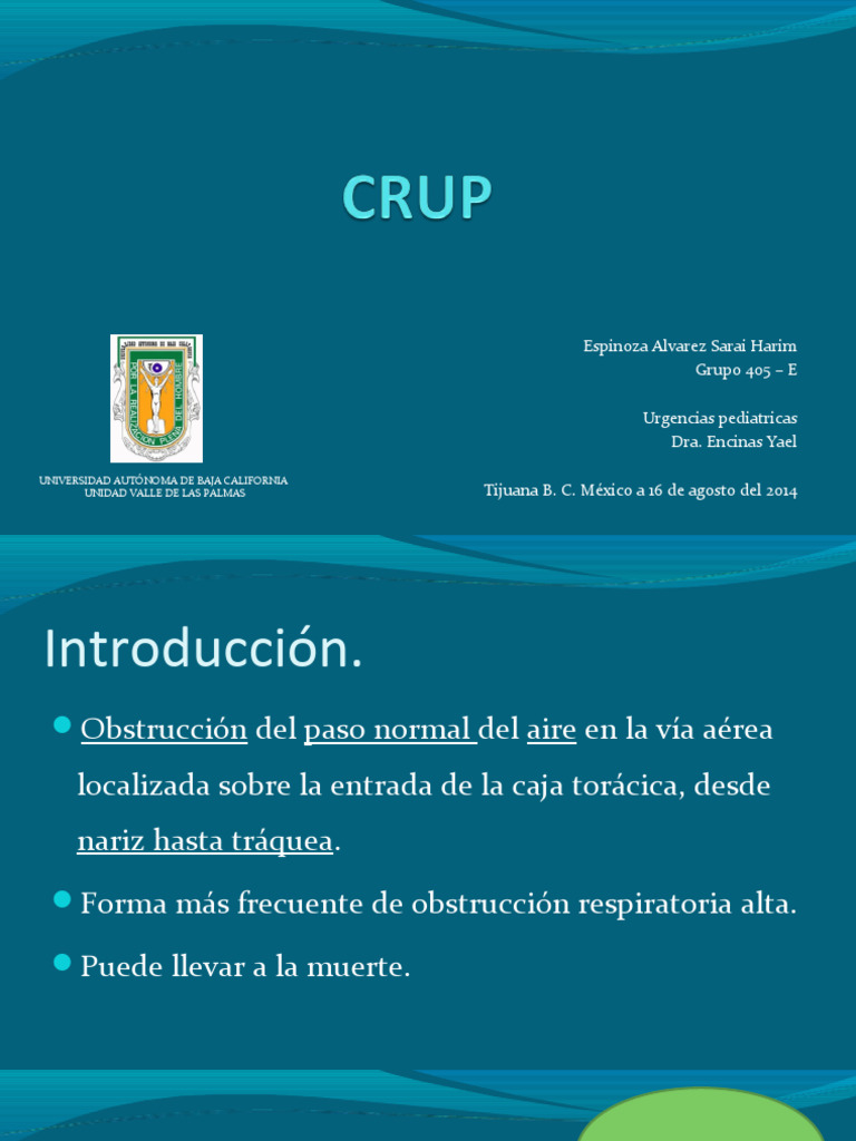 Crup 140821185421 Phpapp01 | PDF | Tos | Microbiología