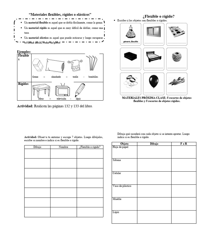 Ficha_ Materiales flexibles y rígidos 3 | PDF
