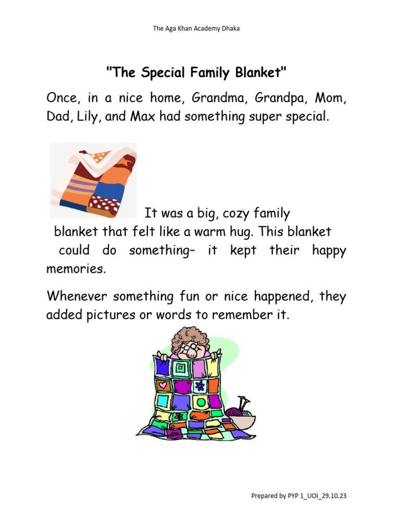 The Special Family Blanket-Story On Family Artifact | PDF