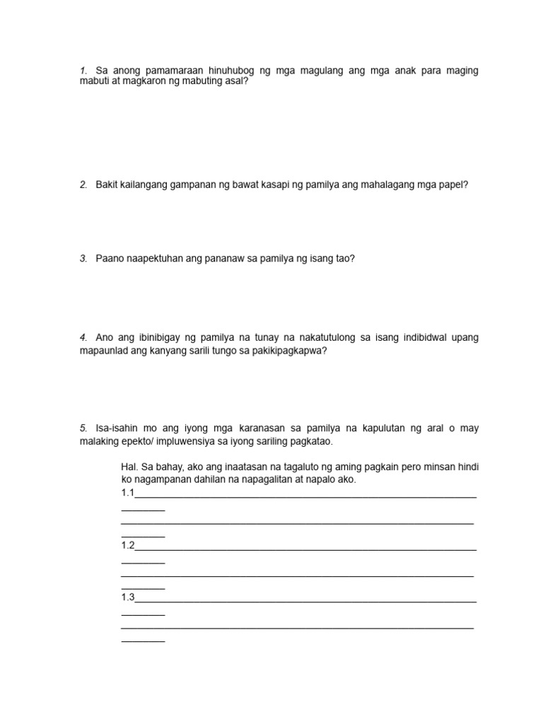 Sa Anong Pamamaraan Hinuhubog NG Mga Magulang Ang Mga Anak para Maging ...