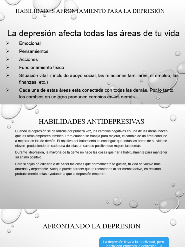 Taller Afrontameinto para La Depresion 1 | PDF | Depresión (estado de ...
