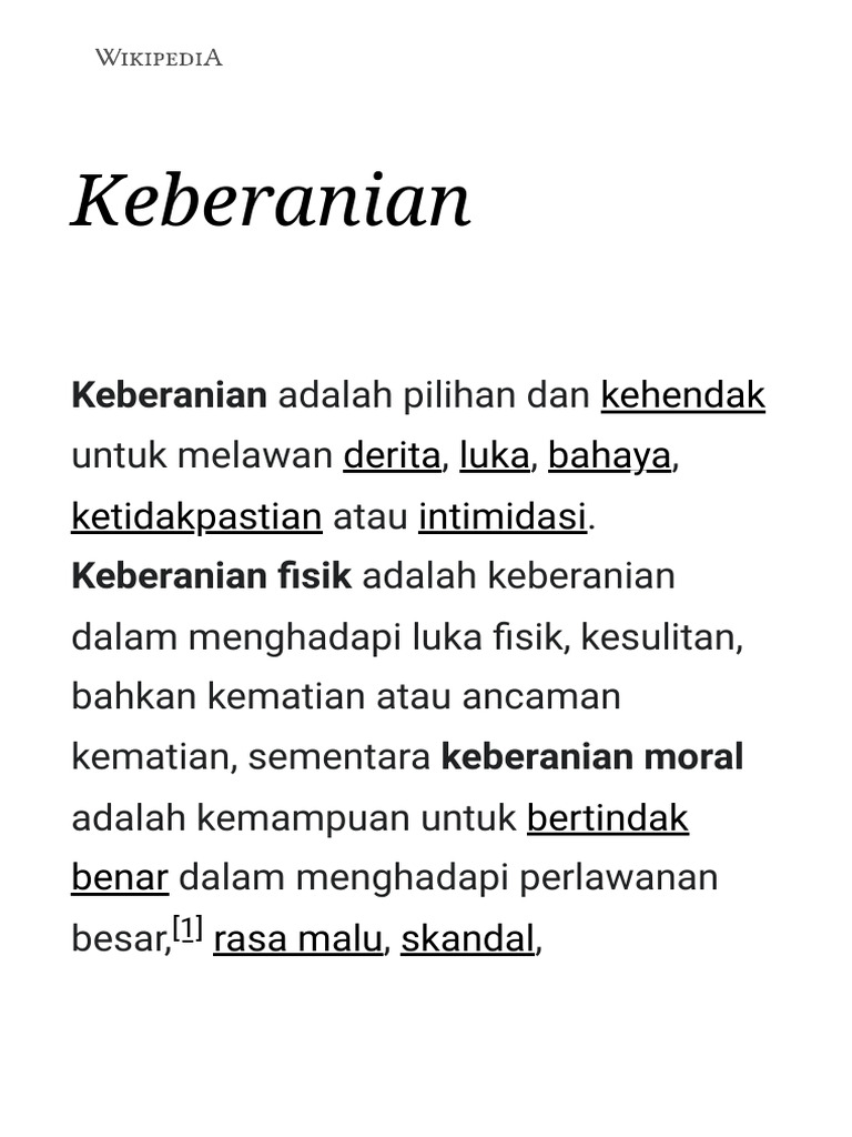 Definisi dan Jenis-Jenis Keberanian | PDF | Ilmu Sosial