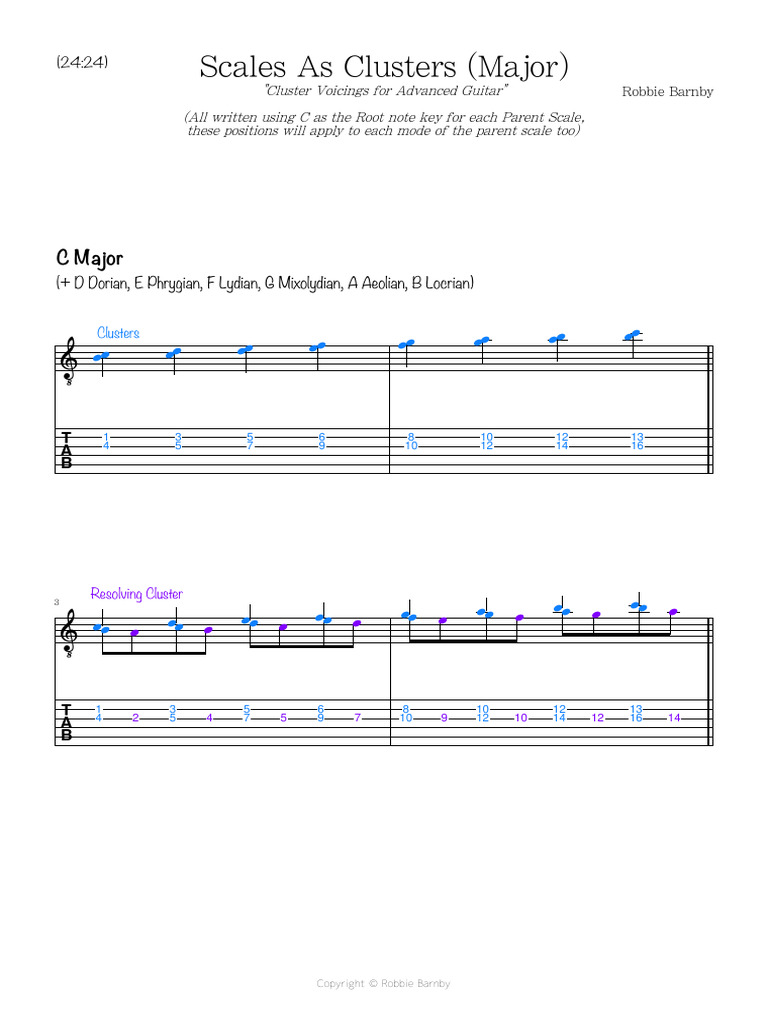 Scales As Clusters (Major) 2 | PDF | Mode (Music) | Melody