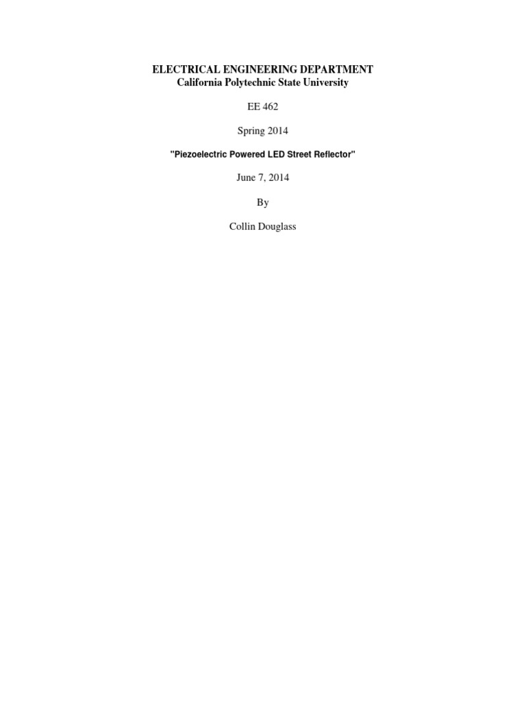 Piezoelectric Powered Led Street Reflector Pdf