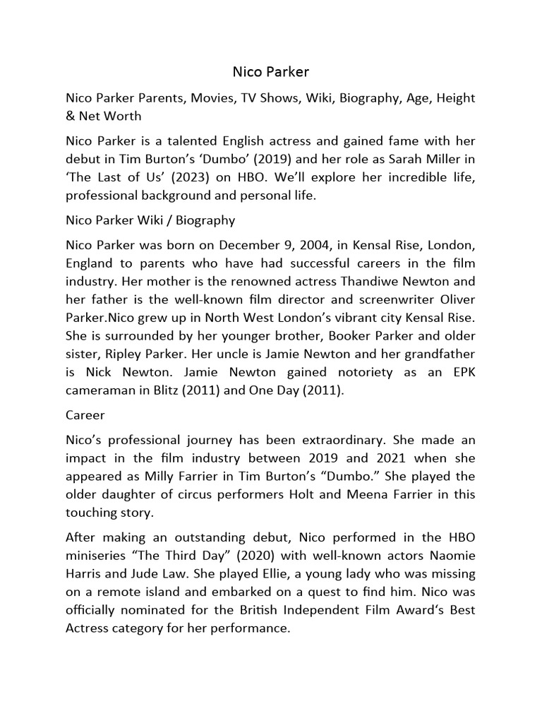 Nico Parker | PDF