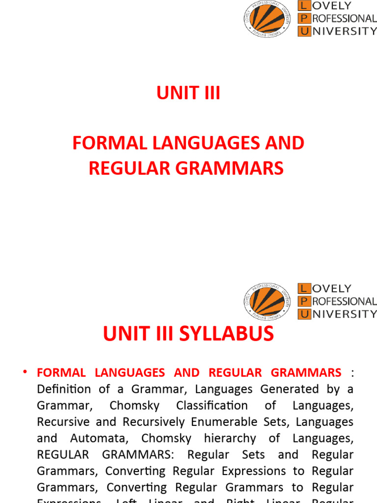 Unit III Regular Grammar | PDF | Theoretical Computer Science | Language Mechanics