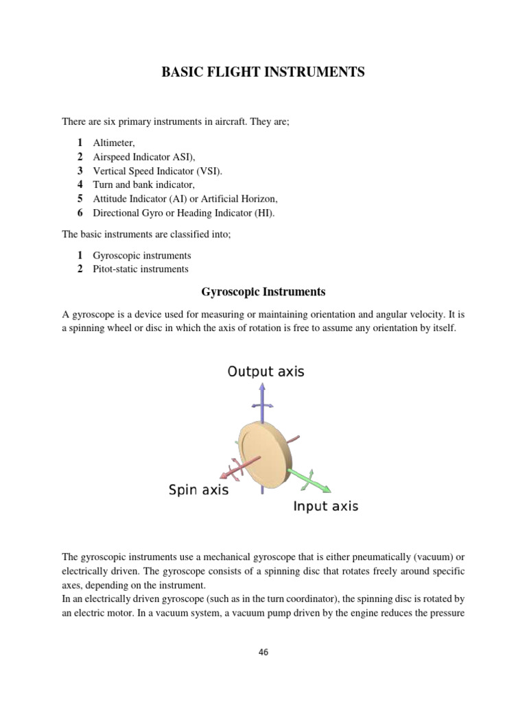 Basic Flight Instruments | PDF | Gyroscope | Airspeed