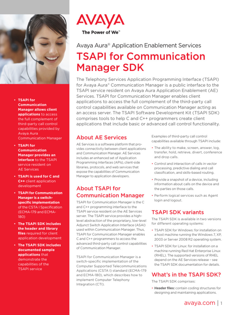Avaya TSAPI | PDF | Operating System | Software Development Kit