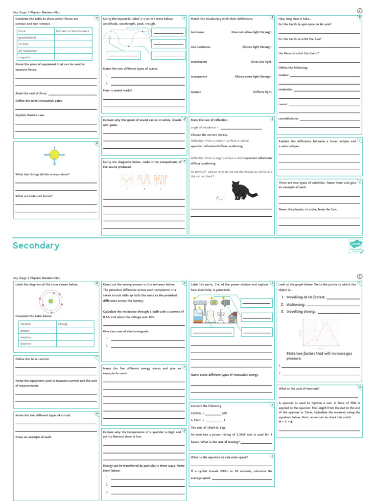 t3 SC 824 ks3 Physics Revision Activity Mat Pack English - Ver - 10 ...