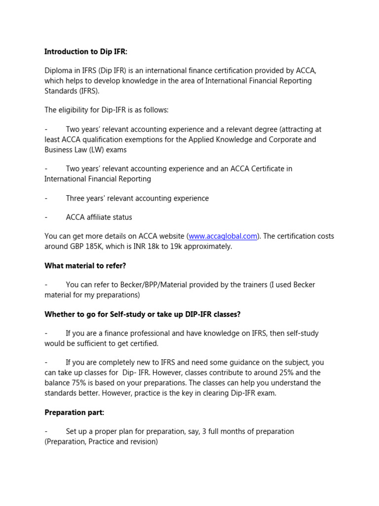 Important Analysis - DIPIFR | PDF | International Financial Reporting ...
